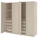 PAX / FLISBERGET wardrobe combination, grey-beige/light beige ...