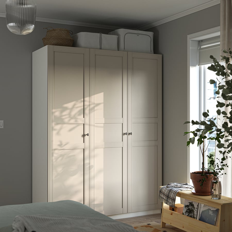 PAX / FLISBERGET wardrobe combination, white/light beige, 150x60x201 cm ...