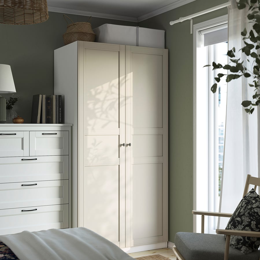 PAX / FLISBERGET wardrobe, white/light beige, 100x60x201 cm - IKEA