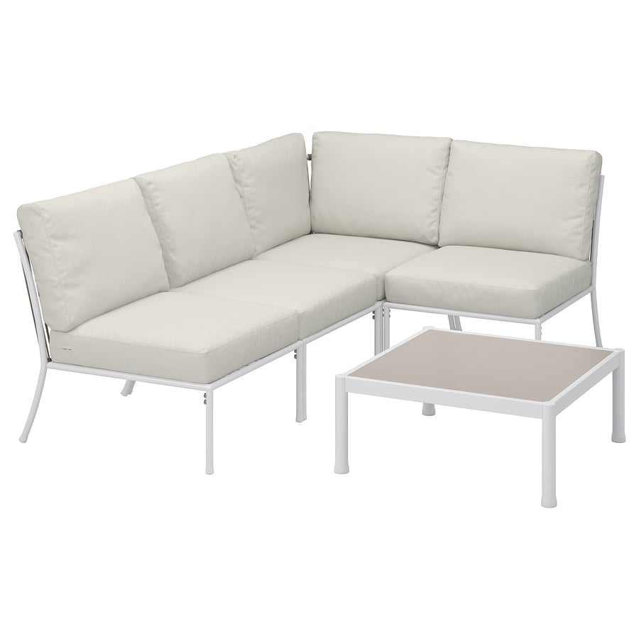 SEGERÖN 3-seat conversation set, outdoor white/beige/Frösön/Duvholmen ...