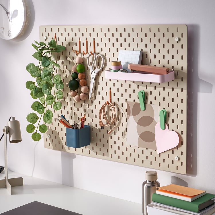 SKÅDIS pegboard, beige/pink, 76x56 cm - IKEA