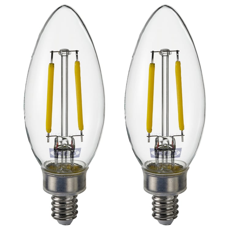 SOLHETTA LED bulb E14 250 lumen, chandelier/clear - IKEA