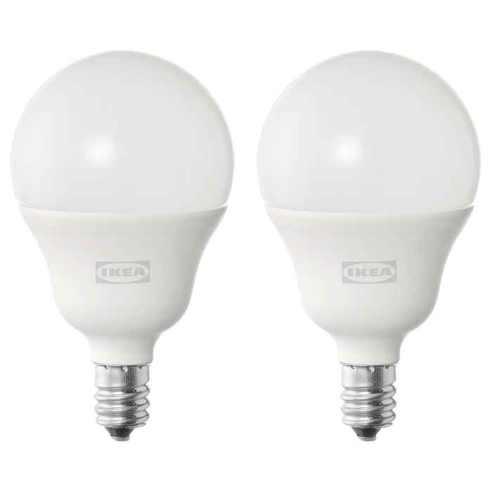 SOLHETTA LED bulb E14 470 lumen, globe opal white - IKEA