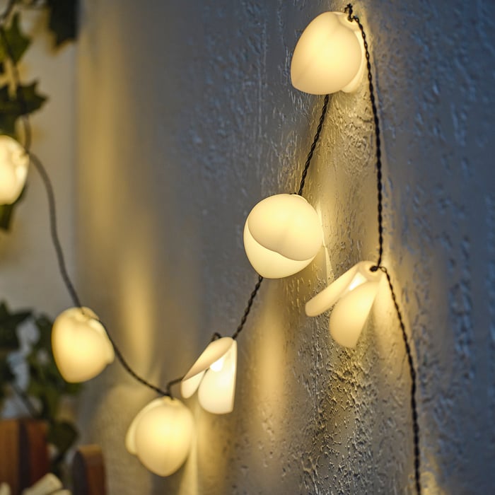 SOLVINDEN LED lighting chain with 12 lights, solar-powered/leaf - IKEA