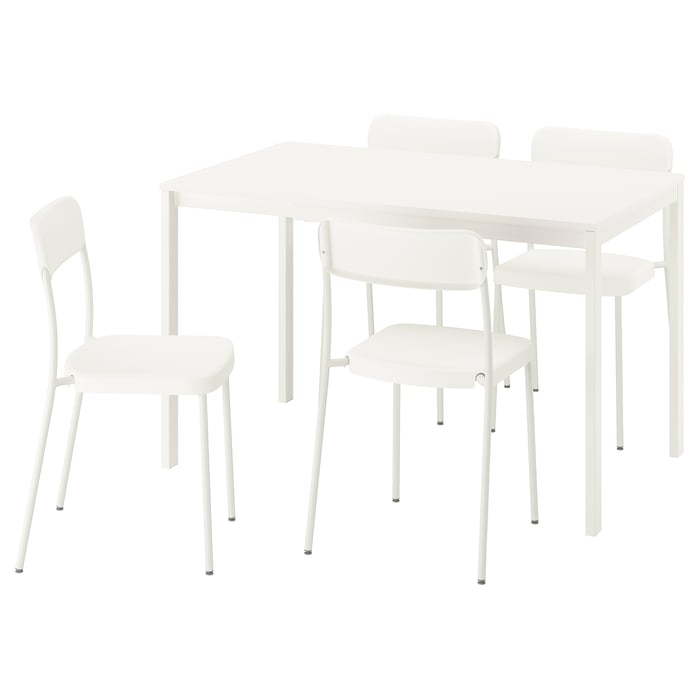 VIHALS / VIHALS table and 4 chairs, white/white, 84/120x74 cm - IKEA