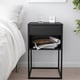 VIKHAMMER bedside table, black, 40x39 cm - IKEA