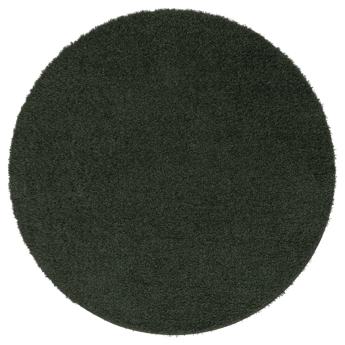 VINDEBÄK rug, high pile, dark green, 130 cm - IKEA
