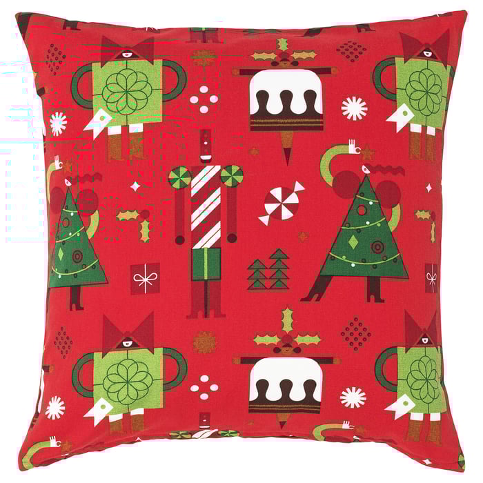 VINTERFINT cushion cover, Christmas pattern red, 50x50 cm - IKEA