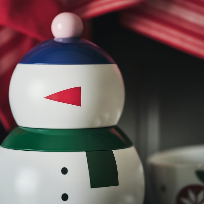VINTERFINT tin with lid, set of 3, snowman - IKEA