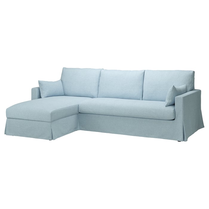 Hyltarp 휠타르프 3인용소파왼쪽긴의자 실란다 페일 블루 Ikea