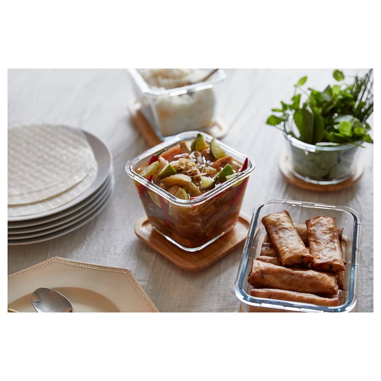 Ikea 365 이케아 365 식품보관용기뚜껑 사각 유리대나무 12 L Ikea