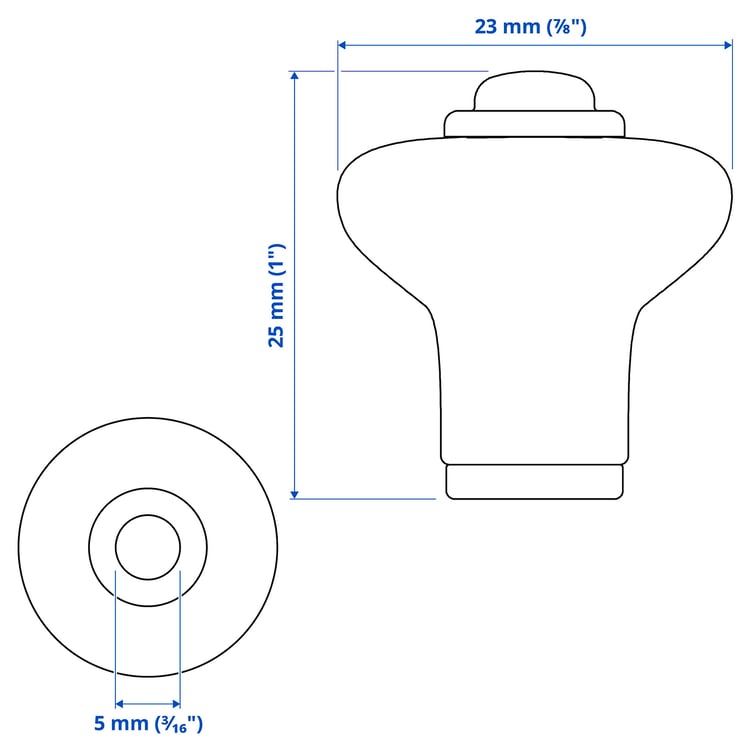 KLINGSTORP 클링스토르프 손잡이, 블랙/크롬도금, 23 mm - IKEA