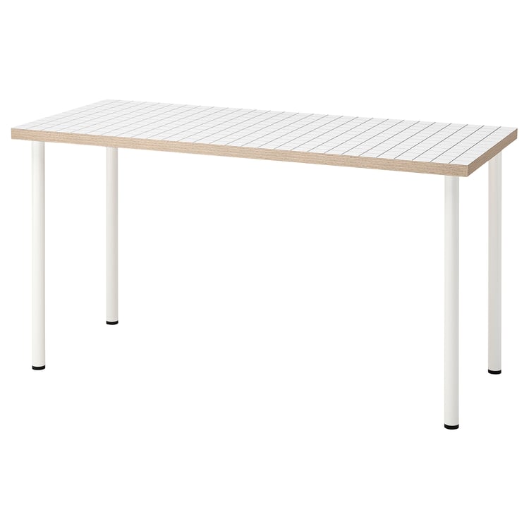 Lagkapten 락캅텐 Adils 아딜스 책상 화이트 앤트러싸이트화이트 140x60 Cm Ikea