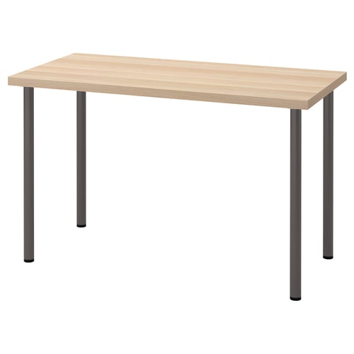 Lagkapten 락캅텐 Adils 아딜스 책상 화이트스테인 참나무무늬다크그레이 120x60 Cm Ikea