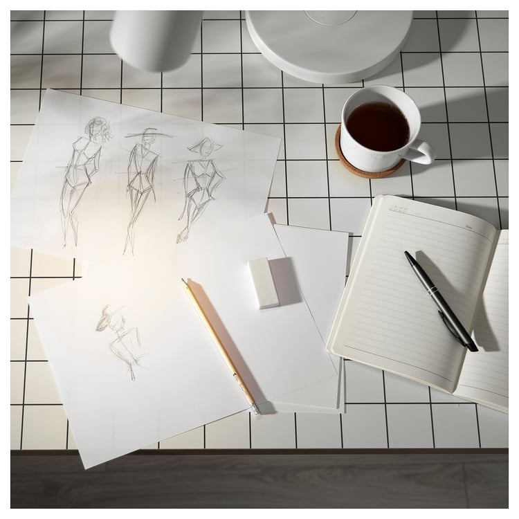 Lagkapten 락캅텐 Mittback 미트바크 책상 화이트 앤트러싸이트자작나무 140x60 Cm Ikea