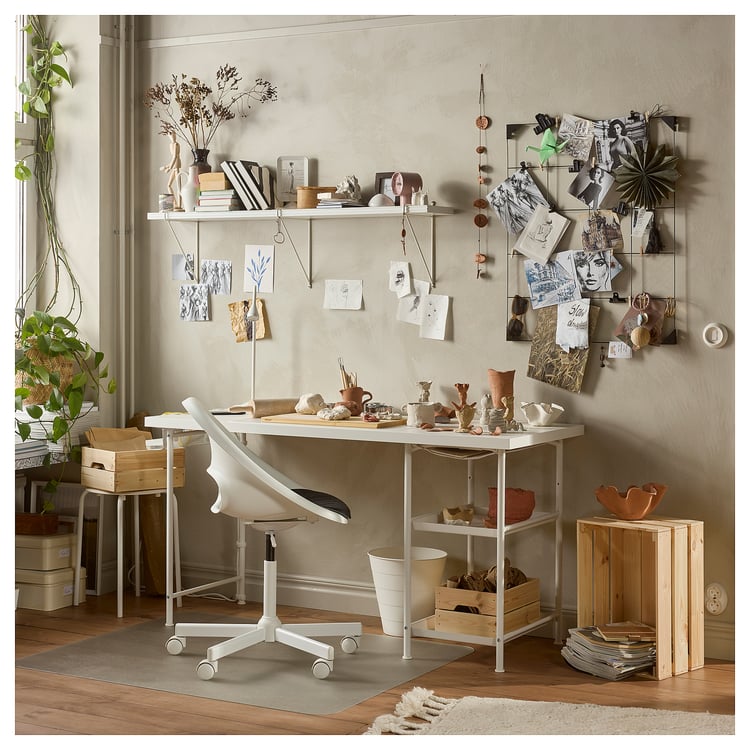 Lagkapten 락캅텐 테이블상판 화이트 140x60 Cm Ikea