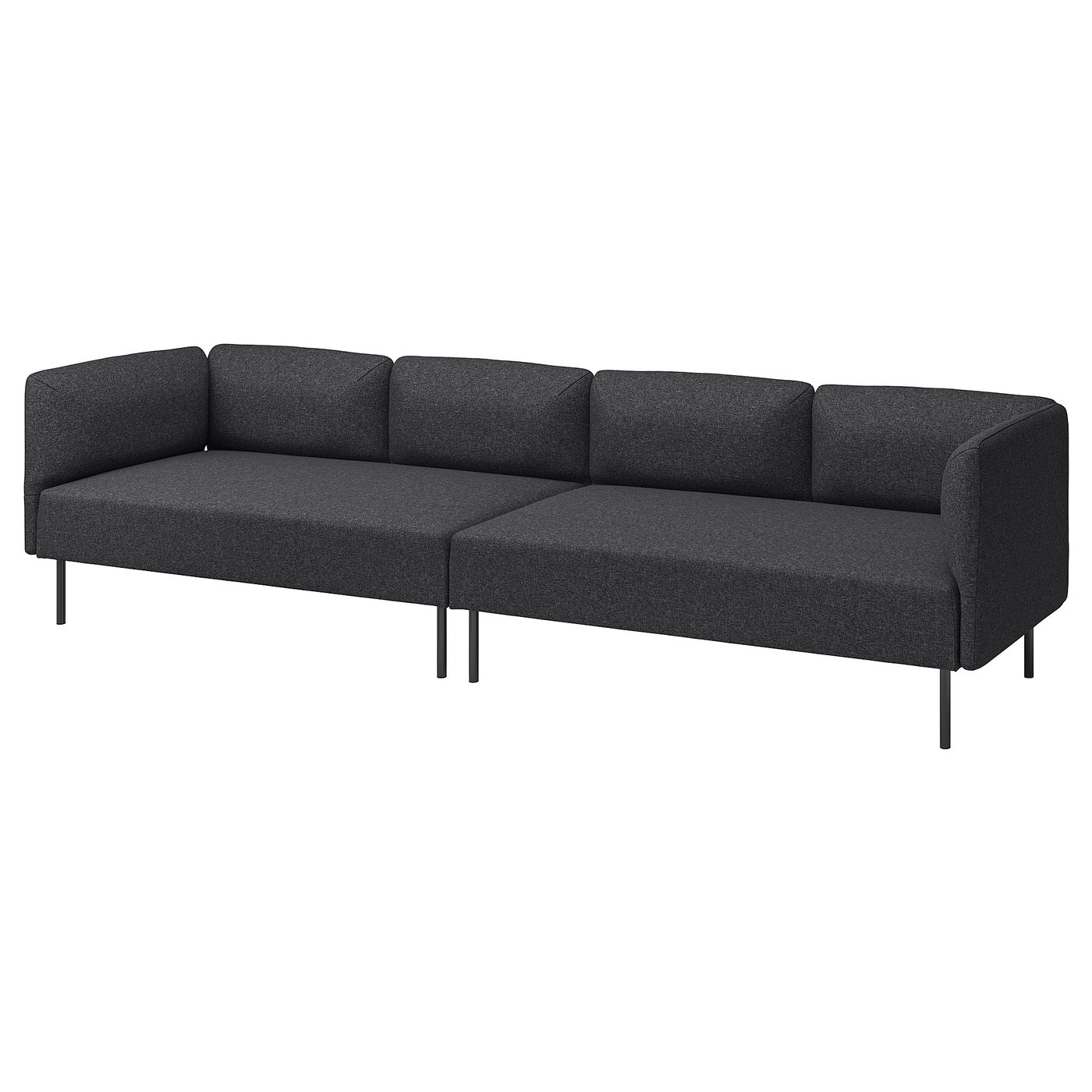 LILLEHEM 릴레헴 4인용모듈소파, 군나레드/다크그레이 메탈 - IKEA