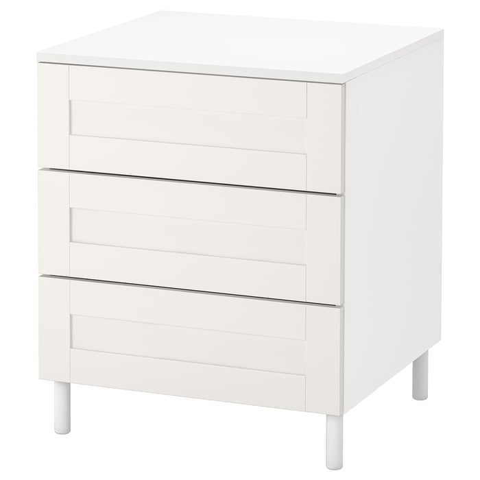 Platsa 플랏사 3칸서랍장 화이트산니달 화이트 60x57x73 Cm Ikea