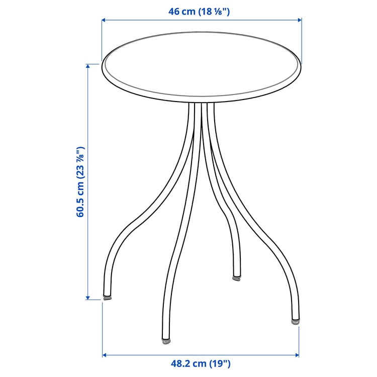 TÅnebro 토네브로 보조테이블 실내외겸용라이트그레이베이지 46 Cm Ikea