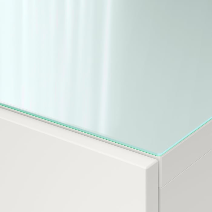 BESTÅ top panel, glass white/light green, 180x40 cm - IKEA