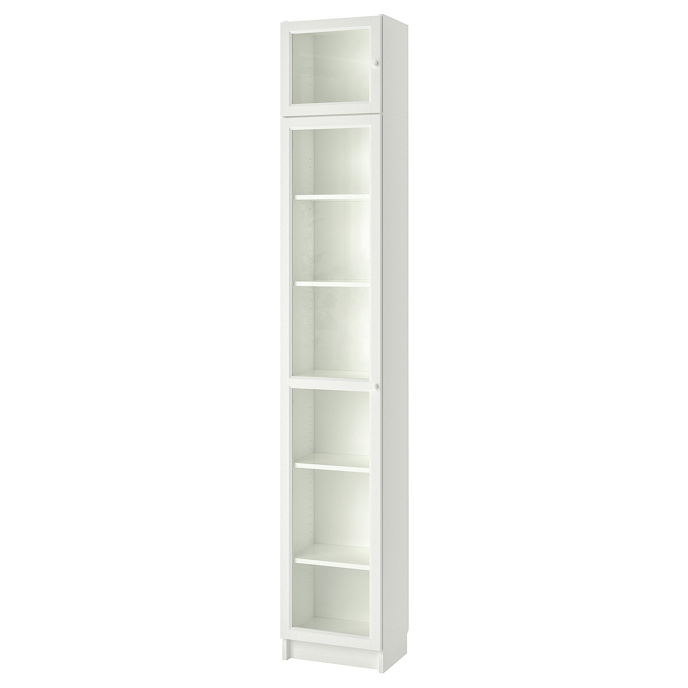 BILLY / OXBERG bookcase with glass door, white/glass, 40x30x237 cm - IKEA