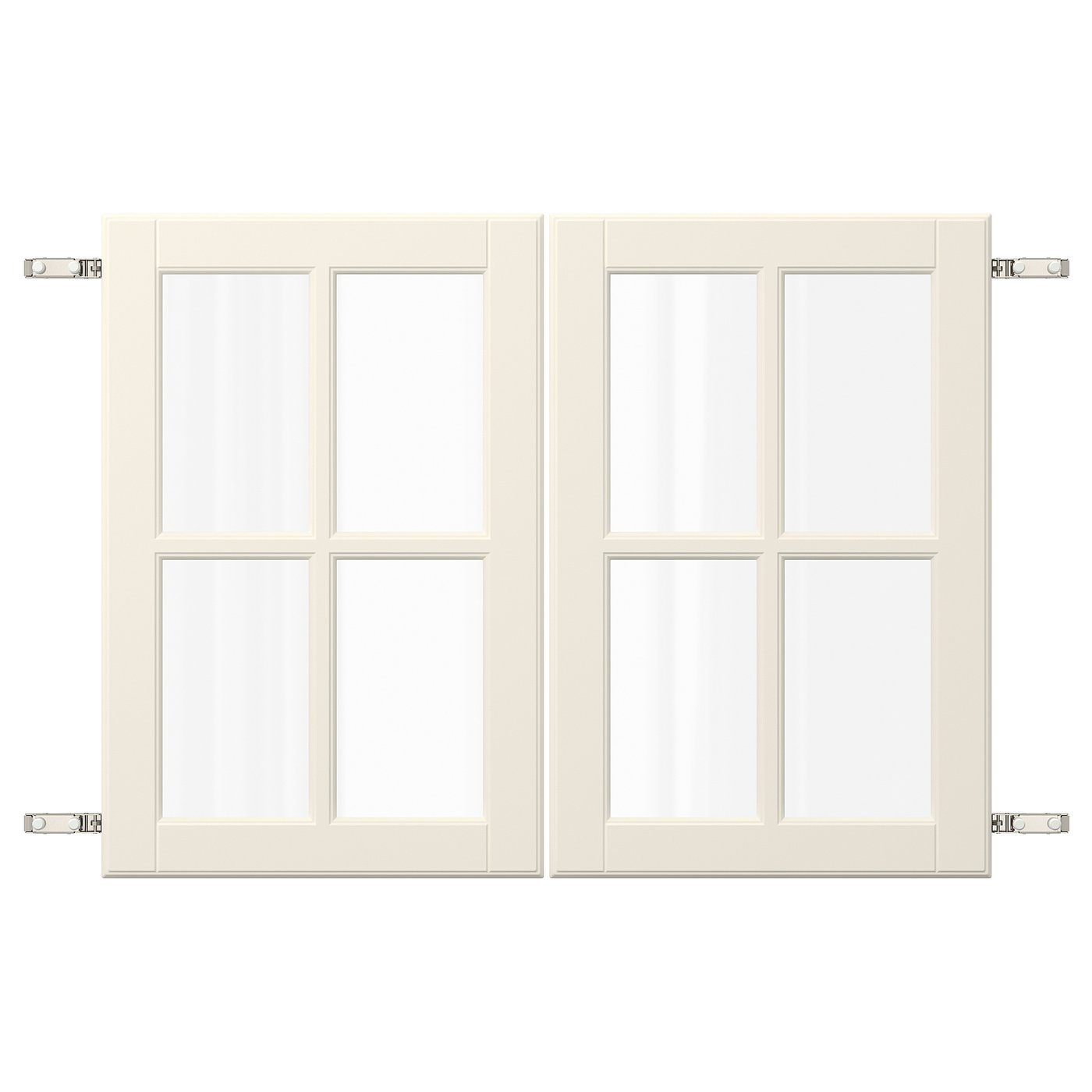BODBYN door pair with hinges, off-white, 80x60 cm - IKEA