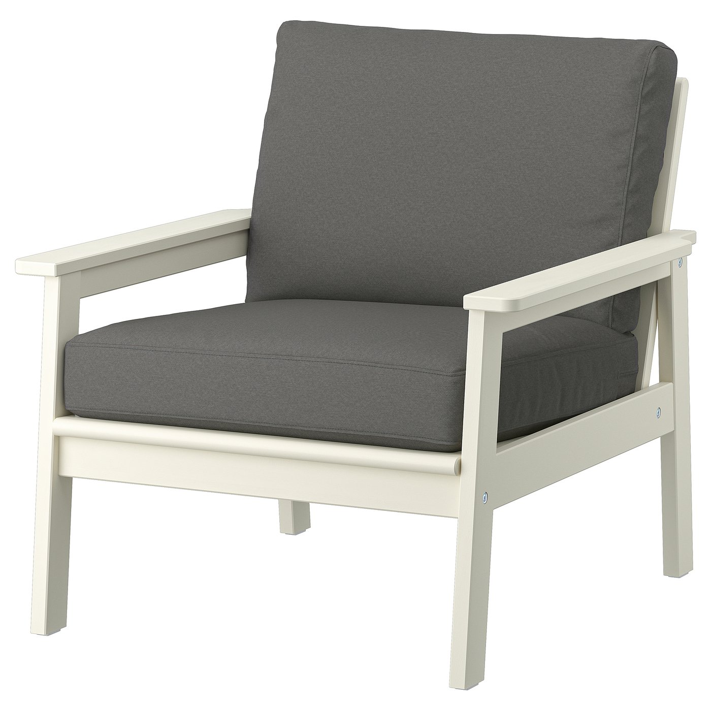 BONDHOLMEN armchair, outdoor, white/beige/Frösön/Duvholmen dark grey - IKEA