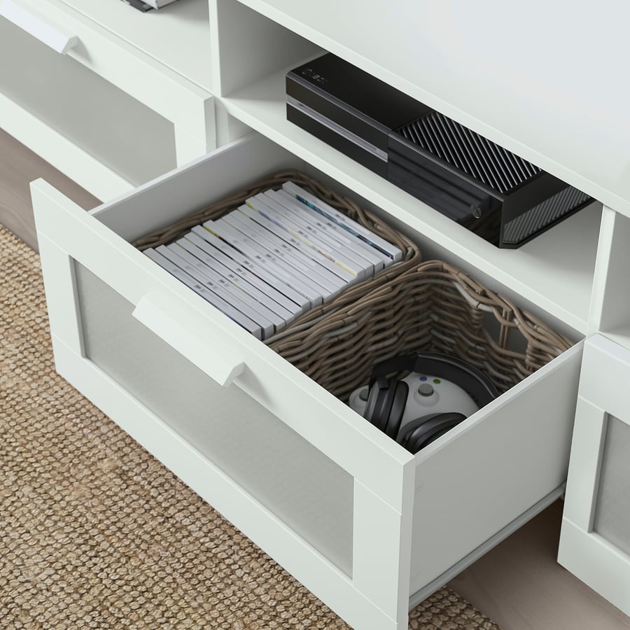 BRIMNES TV bench, white, 216x41x54 cm - IKEA