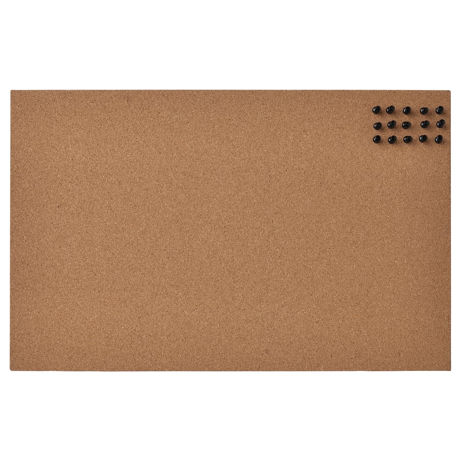 FlÖnsa لوحة ملاحظات مع دبابيس عازل حرارة من الفلّين 52x33 سم Ikea