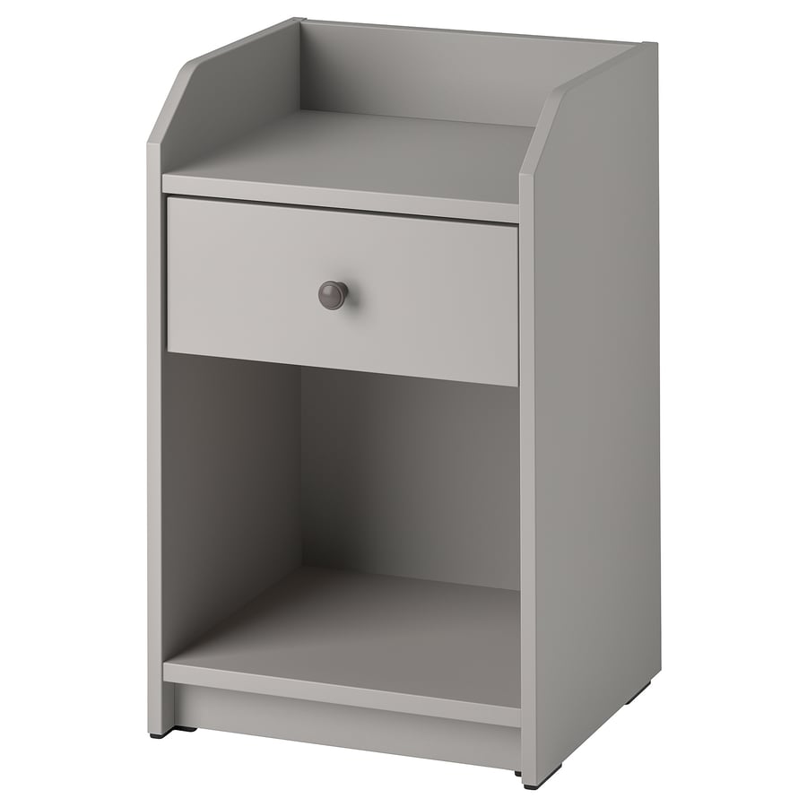 HAUGA bedside table, grey, 40x36 cm - IKEA
