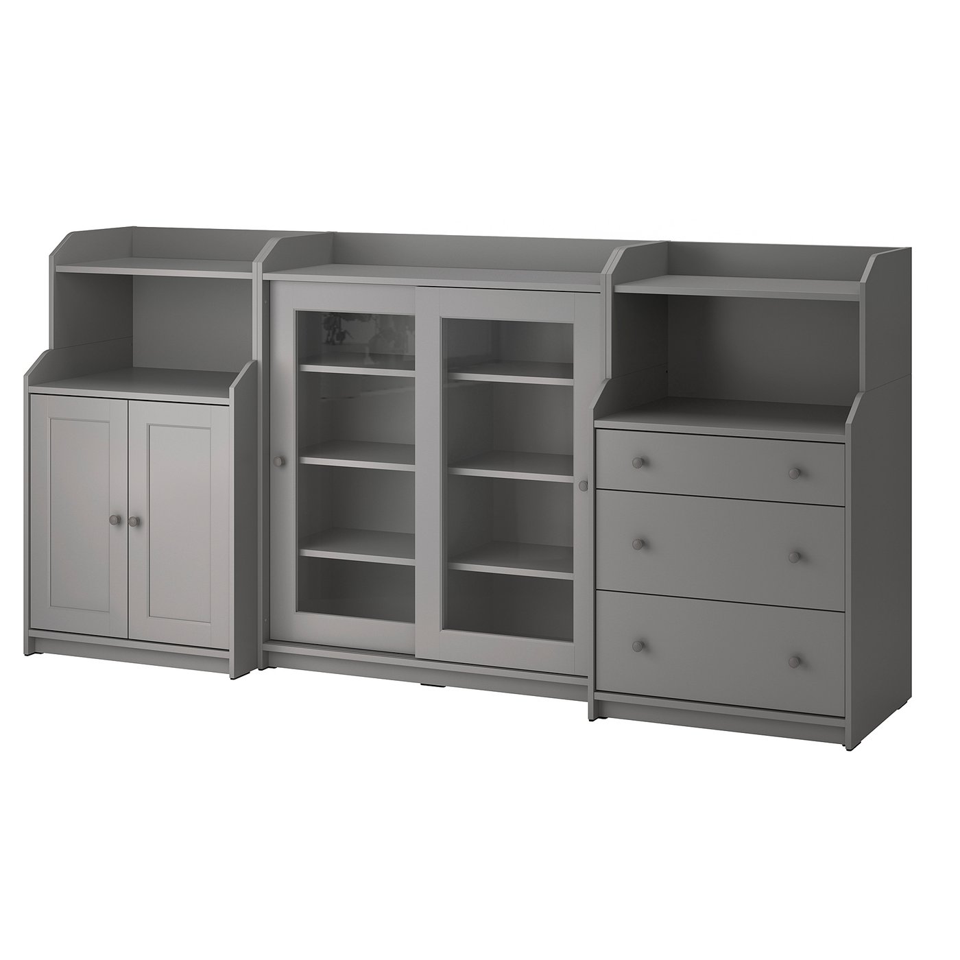 HAUGA storage combination, grey, 244x46x116 cm - IKEA