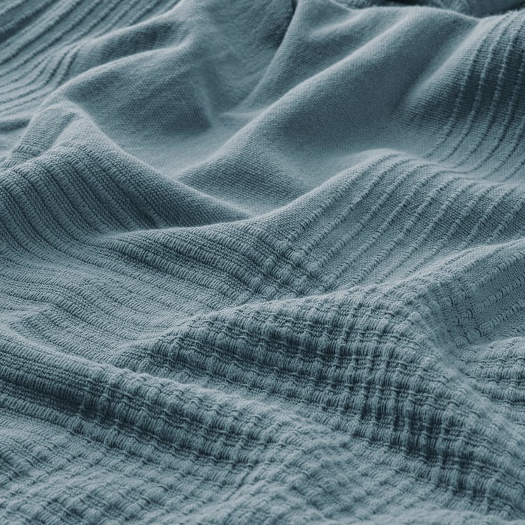 INDIRA bedspread, dark grey-blue, 230x250 cm - IKEA