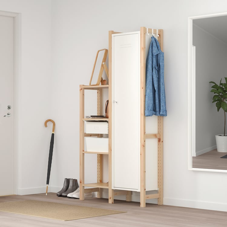 IVAR Cabinet with door, white, 40x160 cm - IKEA