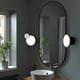 KABOMBA LED wall lamp with mirror, dimmable matt/black, 20 cm - IKEA