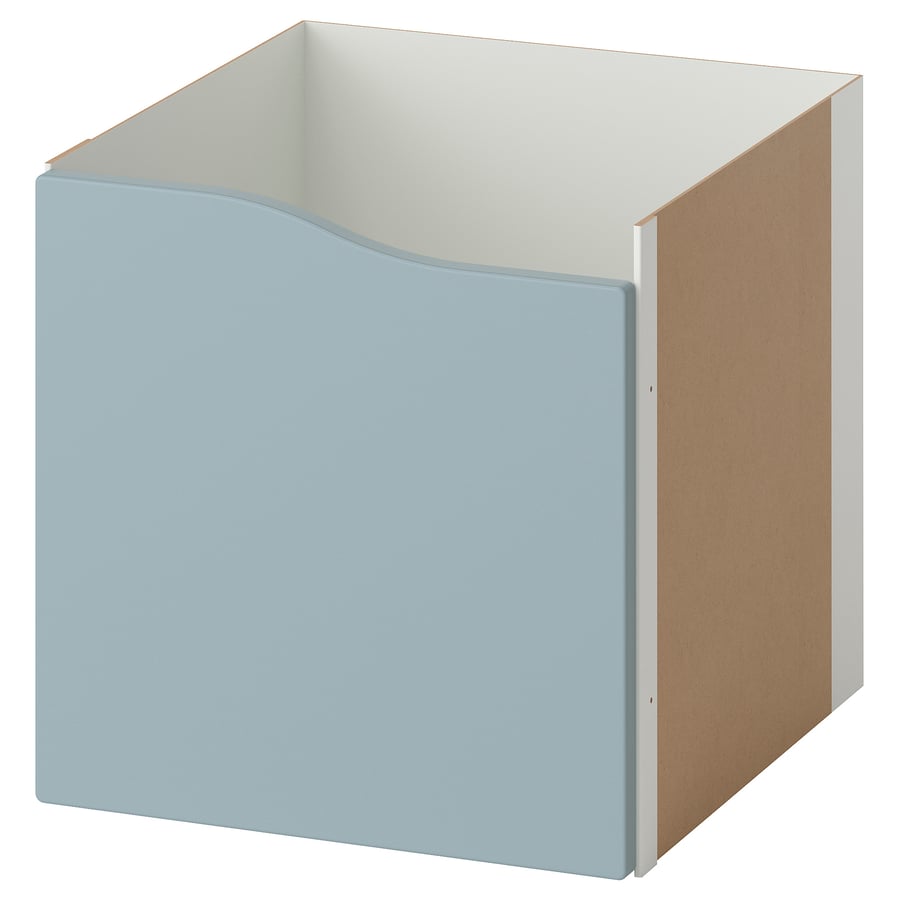 KALLAX insert with door, wave shaped/light grey-blue, 33x33 cm - IKEA