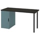 LAGKAPTEN / ALEX Desk, black-brown/black, 140x60 cm - IKEA