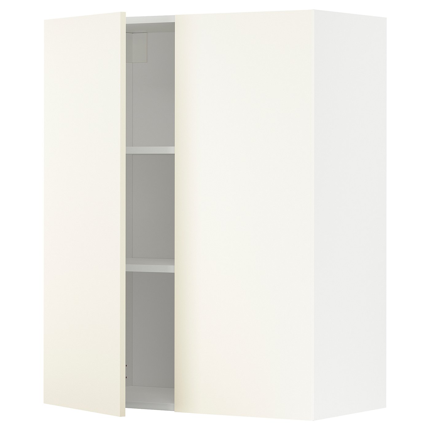 METOD wall cabinet with shelves 2 doors white Vallstena white 80x100 cm IKEA