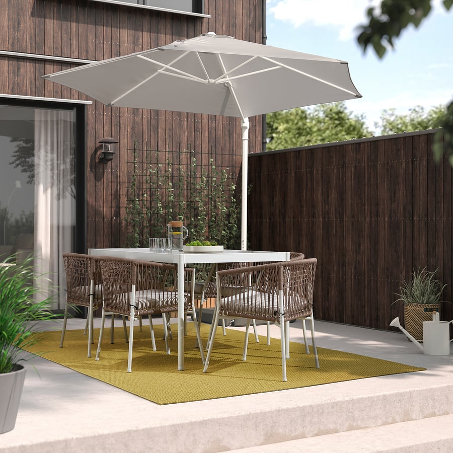 MORUM rug flatwoven, in/outdoor, light yellow, 200x300 cm - IKEA