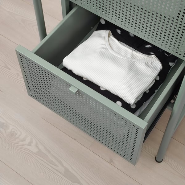 NIKKEBY Chest of 2 drawers, grey-green, 46x70 cm - IKEA