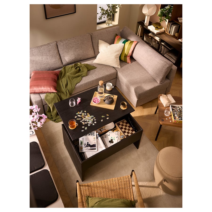 ÖSTAVALL adjustable coffee table, black, 90 cm - IKEA