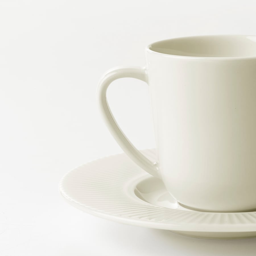 OFANTLIGT espresso cup and saucer, white, 7 cl - IKEA