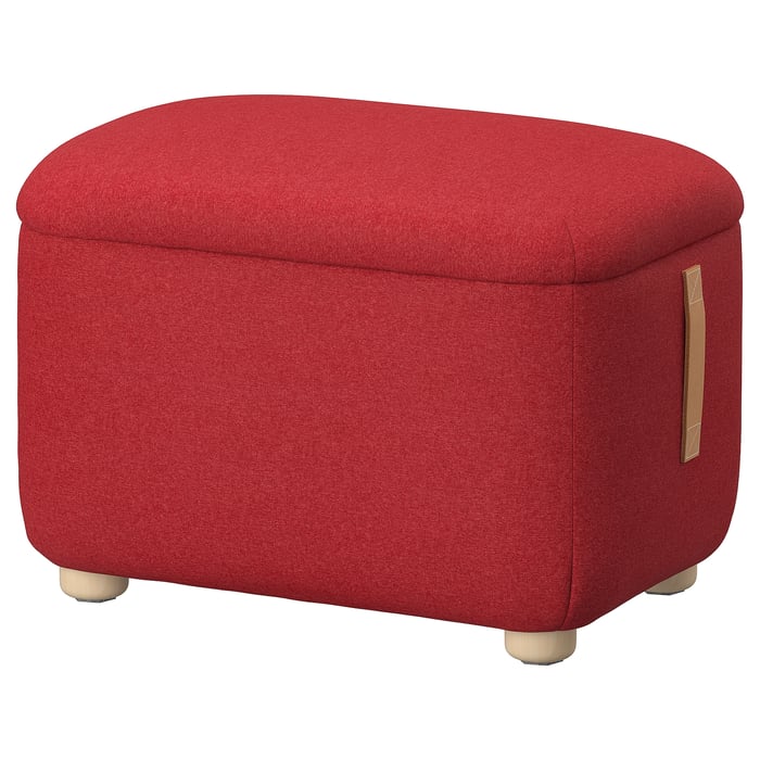 OSKARSHAMN footstool with storage, Tonerud red - IKEA