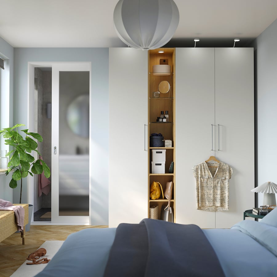 PAX add-on mid-unit, oak effect, 35x35x236 cm - IKEA