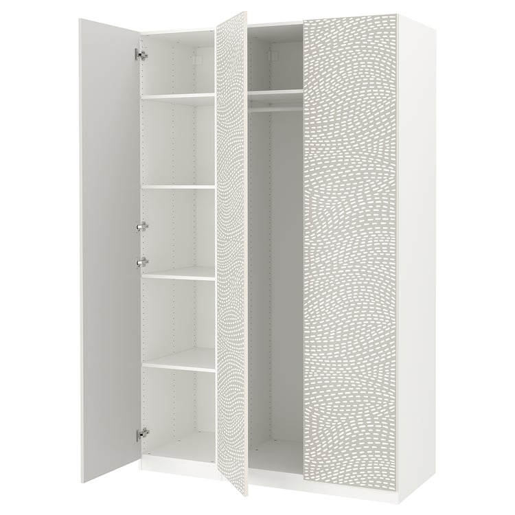 PAX / MISTUDDEN wardrobe combination, white/grey patterned, 150x60x236 ...