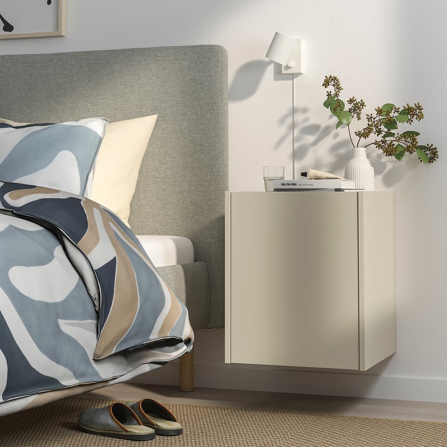 PLÖJKER bedside table, grey-beige, 41x41x50 cm - IKEA