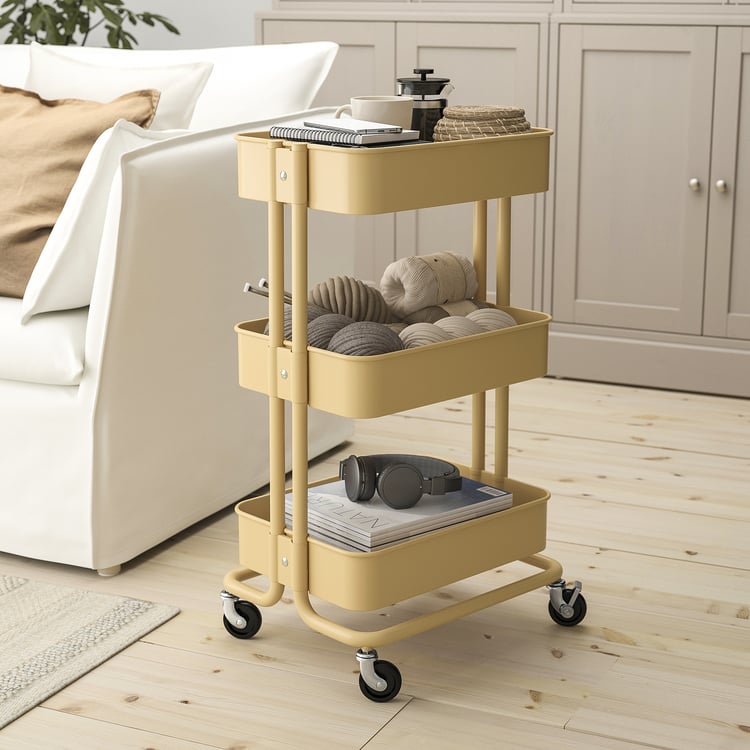 RÅSKOG trolley, beige-yellow, 35x45x77 cm - IKEA