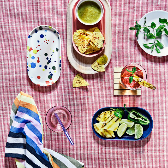 RÖDSNULTRA serving plate, mixed patterns, 20x11 cm - IKEA