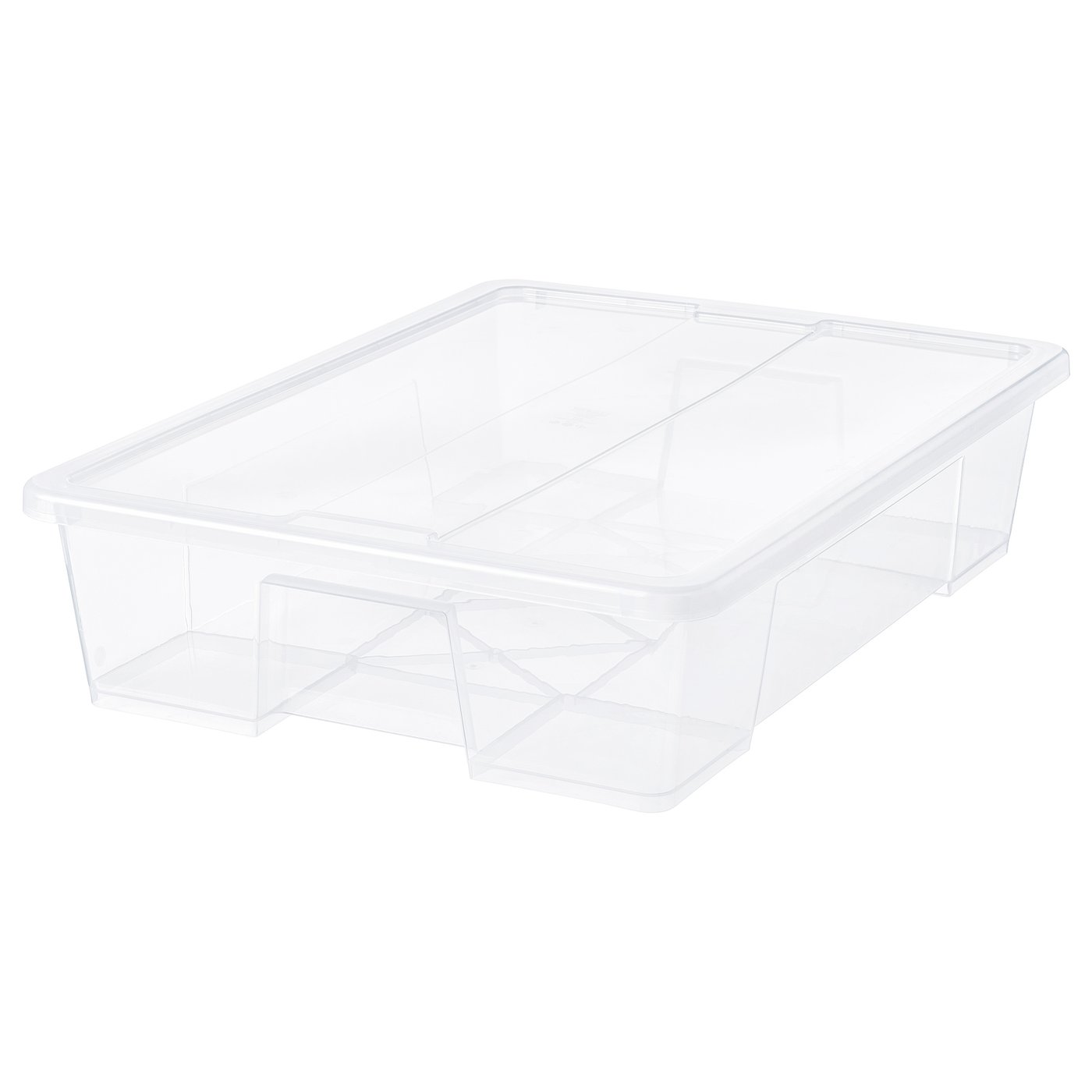 SAMLA box with lid, transparent, 79x57x18 cm/55 l - IKEA