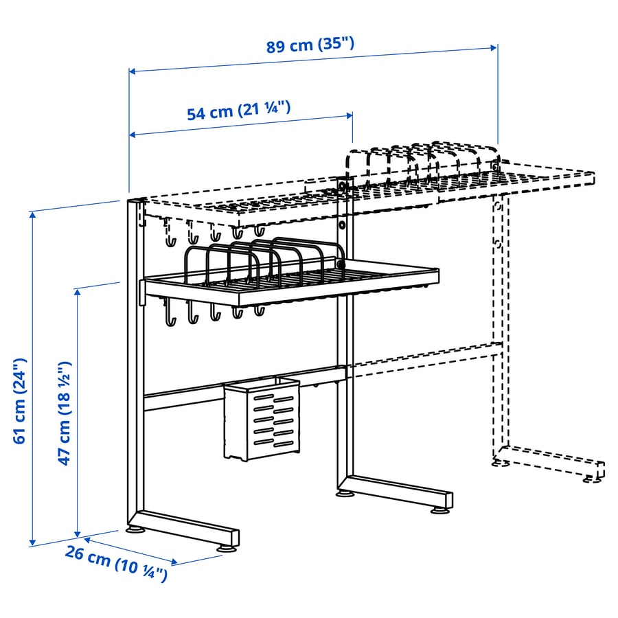 SKYGGFISK dish drainer, white/extendable - IKEA