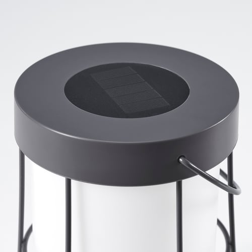 SOLVINDEN table lamp, solar-powered/grey, 18 cm - IKEA